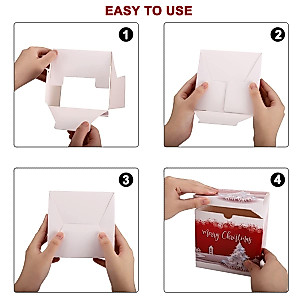 Frantis 15 Pack Stackable Christmas Gift Boxes,5x5x5 Inches Decorations Christmas Boxes, 3 Festive Designs Party Rustic Woodland Christmas Theme Nested Set , Candy, Holiday Bakery Treat