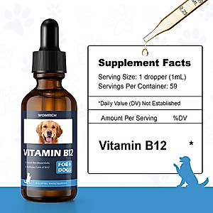 Vitamin B12 for Dogs | Methylcobalamin Supplement | Boosts Red Blood Cell Formation, Energy, Nervous System & Appetite | 2 fl oz Dropper | Vitamin Supplement for Dogs