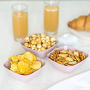 ARNO Serving Bowls Plastic Set of 6,12 OZ Stackable Salad Cereal Soup Snack Fruit Unbreakable BPA Free