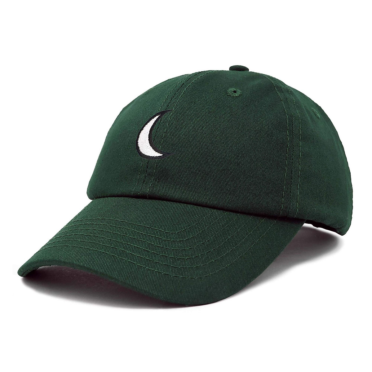 DALIX Waning Crescent Moon Hat Mens Womens Astrology Baseball Cap Dark Green