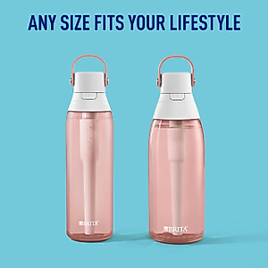 Brita Insulated Filtered Water Bottle with Straw, Reusable, BPA Free Plastic, Blush, 26 Ounce