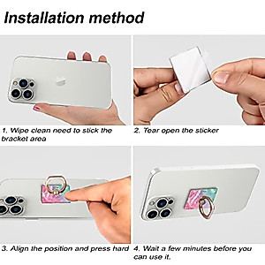 DaBuBu Multi-Function Mounts and Holder Three Pack Colorful Marble Metal Phone Ring Stand for Cellphones&Tablets