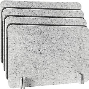 4 Pack Acoustic Freestanding Desk Divider Noise Reducing Desk Privacy Panel 16 x 24 Inch for Table Standing Sound Proof Dividers Desktop Office Furniture Partitions for Classroom (Silver Gray)