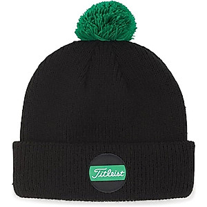 Titleist 2022 Shamrock Collection Boardwalk Pompom Golf Beanie Black/Green One Size Fits Most