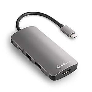 Sharkoon USB 3.0 Type C Multiport Adapter Dark Grey