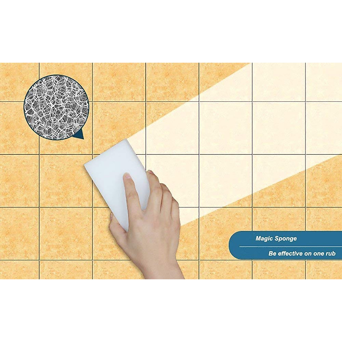 USMYTHA 100Pcs/lot Magic Melamine Cleaning Sponge Multi-Functional Foam Eraser Pads 10x6x2CM(4x2.4x0.8 inch)