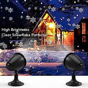 Snowfall LED Light Projector,Syslux Christmas Snow Light,Snowfall Projection Light with Snowstorm Effect for Christmas,Holiday,Halloween,Party,Garden,Wedding,Indoor Outdoor Decorations - 2 Sets