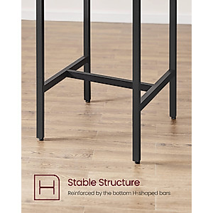 VASAGLE Bar Table and Chairs Set, Square Bar Table with 2 Bar Stools, Dining Pub Bar Table Set for 2, Space Saving for Kitchen Breakfast, Living Room, Party Room, Rustic Brown and Black