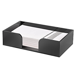 Sumnacon Bathroom Guest Towel Holder - Rectangle Acrylic Napkin Holder for Guest Hand Towels Paper Napkins, Decorative Napkin Holder Tray for Bathroom Vanity Toilet Tank Table Kitchen Countertop,Black