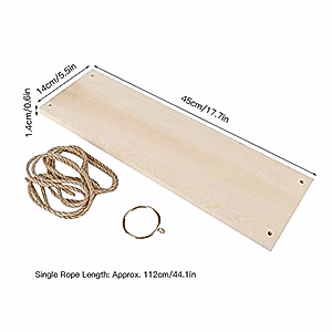 TOPINCN Wood Wall Floating Shelf Hanging Swing Rope Shelves Garden Flower Pot Rack Wall Display Shelves Home Organizer Decor Shelves (Burlywood)