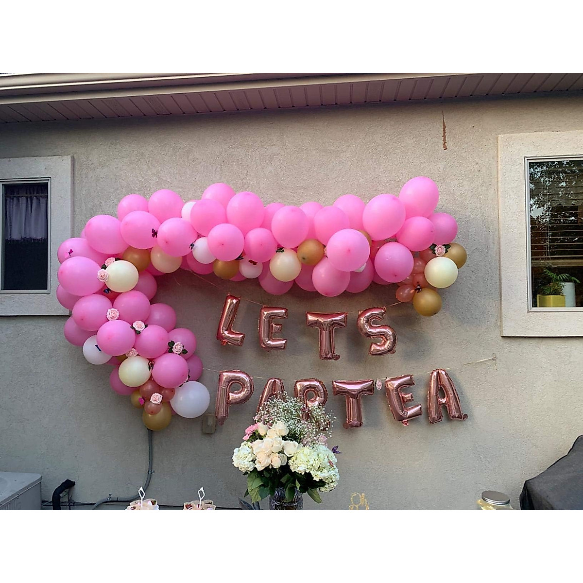 LaVenty LET'S PAR TEA Balloons Tea Party Birthday Banner Tea Party Decorations Lets Par-Tea Party Decor Par Tea Baby Shower Par Tea First Birthday Decoration Flower Garland (Floral Banner)