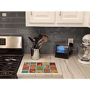 Caroline's Treasures MLM1148LCB Lots of Red Yorkie Glass Cutting Board Large Decorative Tempered Glass Kitchen Cutting and Serving Board Large Size Chopping Board