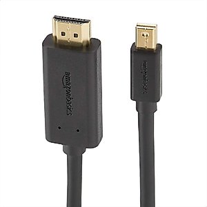 AmazonBasics Mini DisplayPort to HDMI Display Adapter Cable - 6 Feet Bundle with Amazon Basics DisplayPort to HDMI Display Cable - 6 Feet