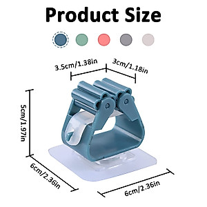 TACYKIBD 10PCS Broom Holder Wall Mount, Self Adhesive Mop and Broom Holder Wall Mount No Drilling Mop Holder, Anti-Slip Broom and Dustpan Hanger for Home Bathroom Kitchen Garden Garage (5 Colors)