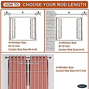 Higswor Blackout Curtain Rod : Industrial Curtain Rods 2 Pack Wrap Around Curtain Rods for Windows 28 to 48 inch Rustic Outdoor Curtain Rod for Bedroom Patio Farmhouse Matte Black Curtain Rod