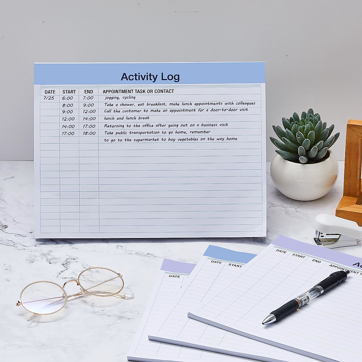 Chuangdi 4 Pads Activity Log Notepad 200 Pages Activity Log Book 8.5 x 11 Inch to Do List Notebook Weekly Task Pad for Work Women Planner Business Appointment Productivity Home Office Supplies