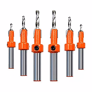 Ranoff 6PCS Countersink Drill Bit Set Wood Hole Drill Bit Timber Wood Working Drill Bits for Woodworking Wood Counterbore