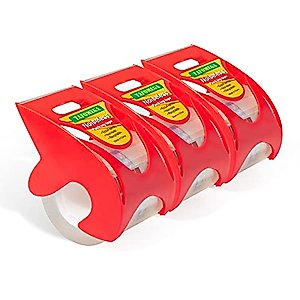 Packing Tape with Dispenser Clear Noiseless Packaging Tape for Shipping Moving Strong Sealing Adhesive Industrial Depot Tapes for Storage 1.96 inch x 33 Yards 1” Core 3 Pack