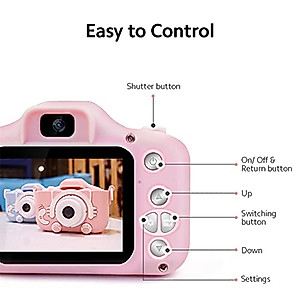 MEENE Digital Camera 20MP 1080P Kids Selfie Camera with TF Card Slot 2 inch IPS Auto Focus Digital Camera Built-in Funny Frames Camera (Color : Blue)