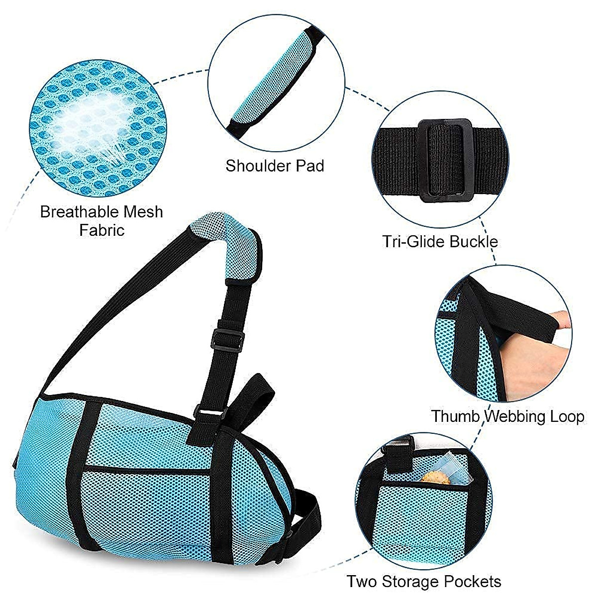 Arm Sling for Children, Kids Arm Support with Waistband Under 6 Years Old Shoulder Immobilizer and Storage Pockets for Toddler Broken Arm, Elbow, Wrist Support and Injury Recovery Arm Sling for Shoulder Injury