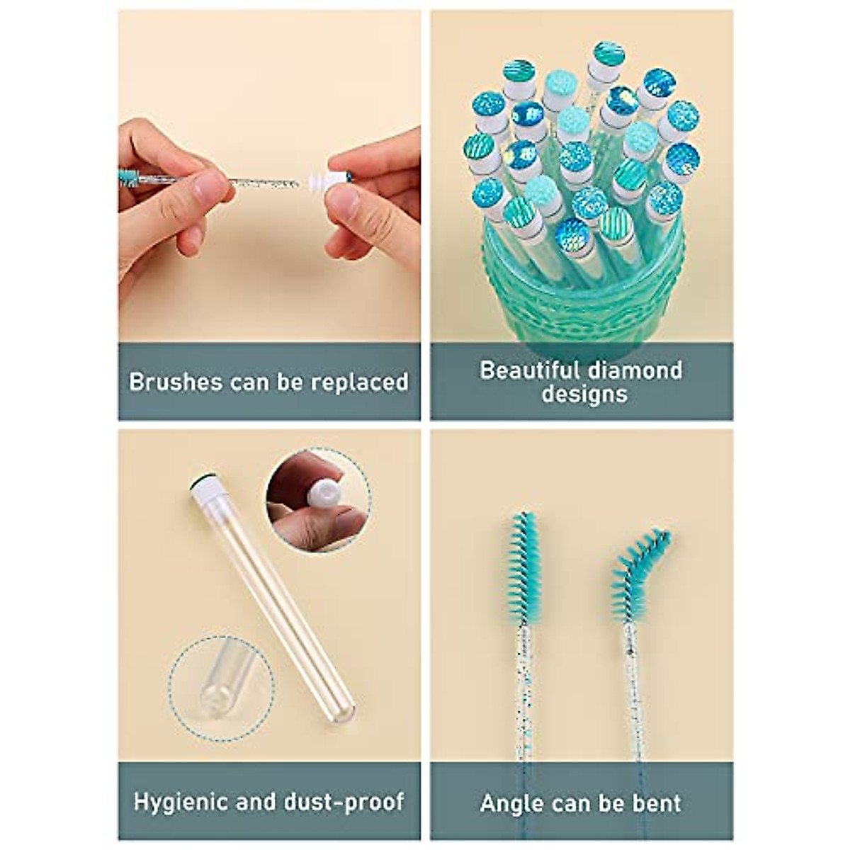 80 Pcs Mascara Wand Tube Set 40Pcs Empty Mascara Wand Tube 40Pcs Eyelash Brush Mascara Brushes for Women Girls Makeup