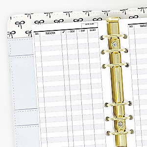 Personal Checkbook Planner Refill, 3.74 x 6.73 inches, Pre-Punched for 6-Rings to Fit Filofax, LV MM, Kikki K and Other Binders, 30 Sheets Per Pack (Vertical)