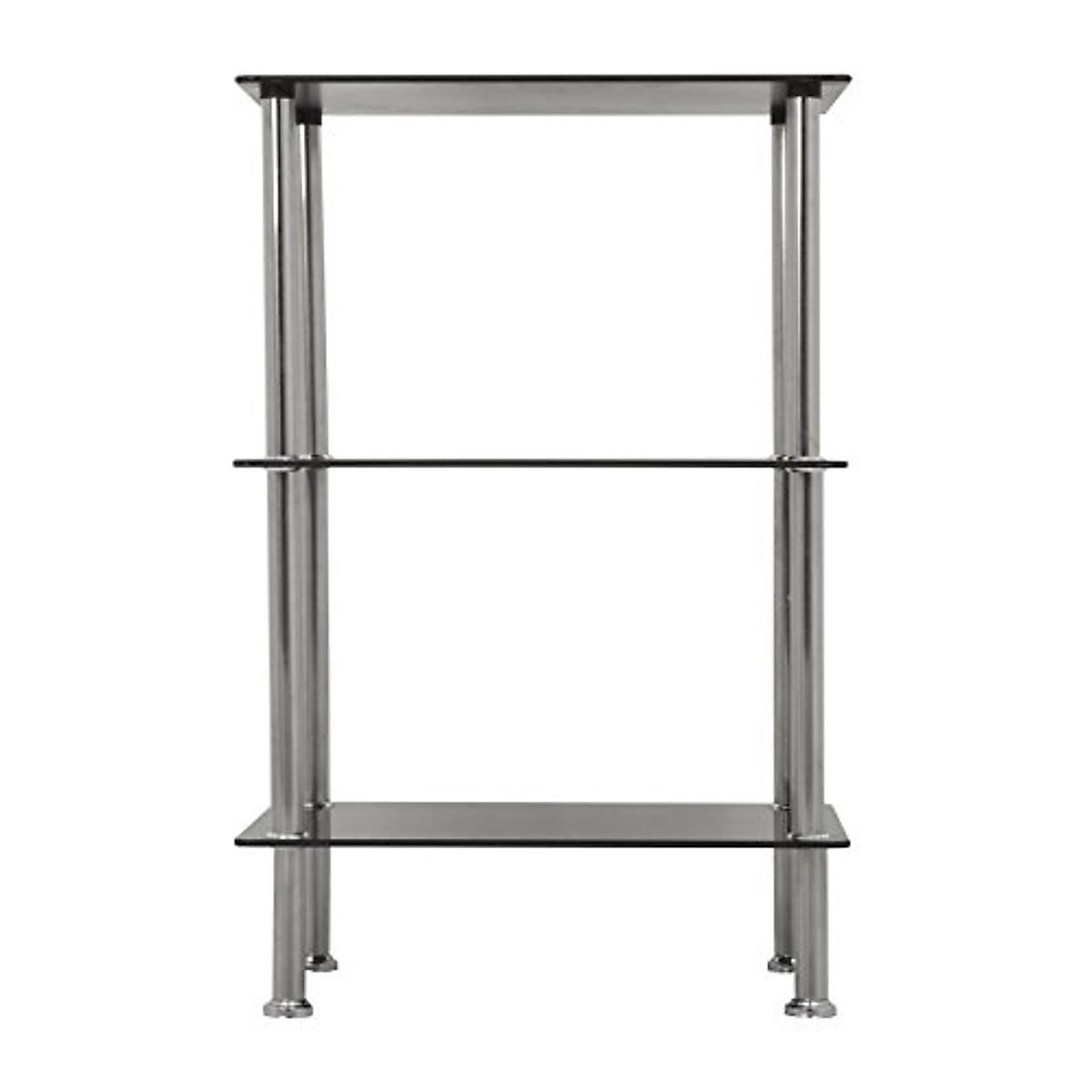 AVF S33-A Small 3 Tier Shelving Unit in Black Glass & Chrome