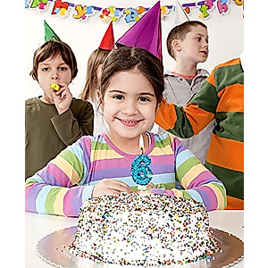 2.8" Birthday Number Candle Glitter Happy Birthday Cake Candles for Birthday Mermaid Themed Party Wedding Anniversary Celebration Supplies（Blue 1）