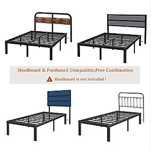 COMASACH 14 Inch King Size Bed Frame Supports up to 3500lbs, No Box Spring Needed, Platform with Heavy Sturdy Metal Steel, Easy Assembly, Under Bed Storage, Noise-Free, Non-Slip