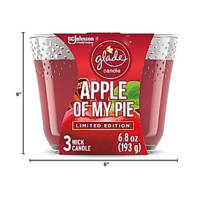 Glade Candle, Fragrance Candle Infused with Essential Oils, Air Freshener Candle, 3-Wick Candle (Apple of My Pie)
