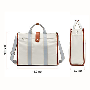 Laptop Bag for Women 15.6 Inch Lightweight Canvas Tote Bags Teacher Work Bag for School Travel