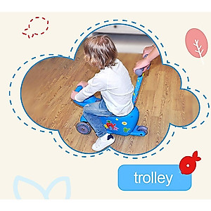 ygqtbc 3 in 1 Scooter for Kids 3 Wheel Kick Scooter with Removable Seat, with Toys Storage Basket, Adjustable Handle, Widened Wheels for Children 1-10 Years Old ( Color : Blue )