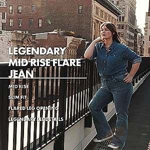 Lee Women's Plus Size Legendary Mid Rise Flare Jean, Elevated Retro