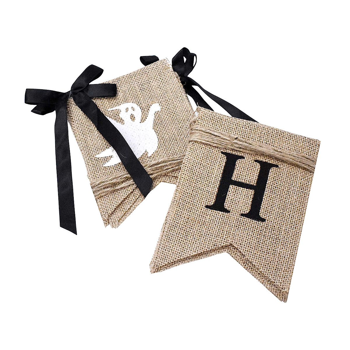 Mandala Crafts Happy Halloween Banner - Halloween Garland Decorations for Party Indoor Outdoor Office Mantle Fireplace Classroom by Happy Halloween Burlap Banner