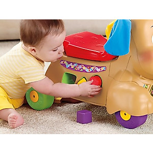 Fisher-Price Baby & Toddler Toy Laugh & Learn Stride-to-Ride Puppy Walker & Ride-On with Music Lights & Blocks for Infants Ages 9+ Months