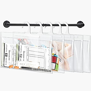 24 Pack Hanging Storage Bags, Large Hook 7.5 x 10.5-inch Clear Plastic Bags for Classroom, Library, and Pharmacy Use