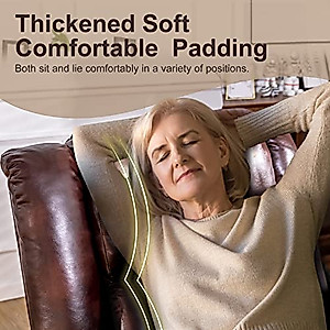 COMHOMA Power Lift Recliner Chairs for Elderly Big Heated Massage Recliner Sofa PU Leather with Infinite Position 2 Side Pockets and Cup Holders (Brown)