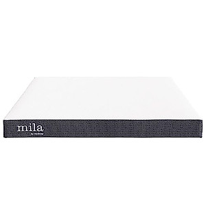 Modway Mila 6” Queen Mattress - Firm 6 Inch Queen Mattress - 10-Year Warranty, White