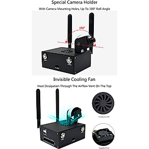 Bicool Jetson Nano Metal Case (E) /Enclosure for Jetson Nano 2GB Developer Kit with Reset and Power Buttons, Camera Holder, Compatible with Waveshare IMX219 Series Camera, Cooling Fan Fan-4010-5V