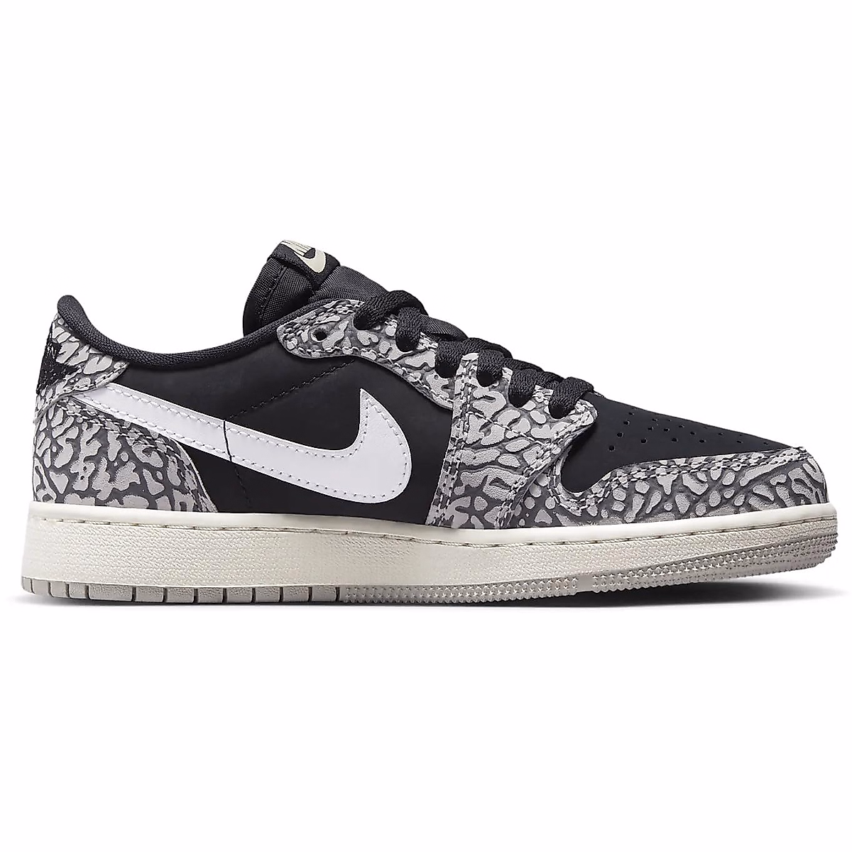 NIKE Big Kid's Jordan 1 Retro Low OG Black/Muslin/Tech Grey/White (CZ0858 001) - 7,7 Big Kid