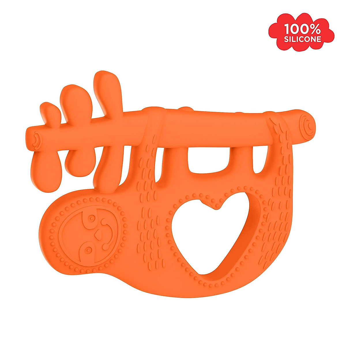Manhattan Toy Animal Shapes Sloth Silicone Teether, Orange
