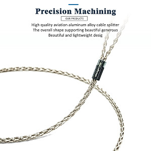 GUCraftsman 6N Single Crystal Silver Upgrade Headphone Cable 3.5mm/4.4mm/4Pin XLR Cable for Focal Elegia Clear Stellia Elear Celestee Radiance Clear PRO Clear MG PRO (2.5mm Plug)