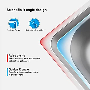 ZXLBTNB Commercial Restaurant Sink 304 Stainless Steel Utility Sink Freestanding Kitchen Sink with Worktop with Drip Board and Faucet for Laundry/Backyard/Garage/Camping 80x43x75cm