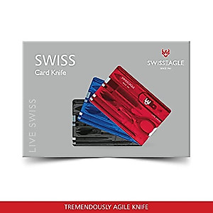 Swiss Eagle Survival Card Knife 10-in-1 Lite Pocket Tool Kit, 3-pack