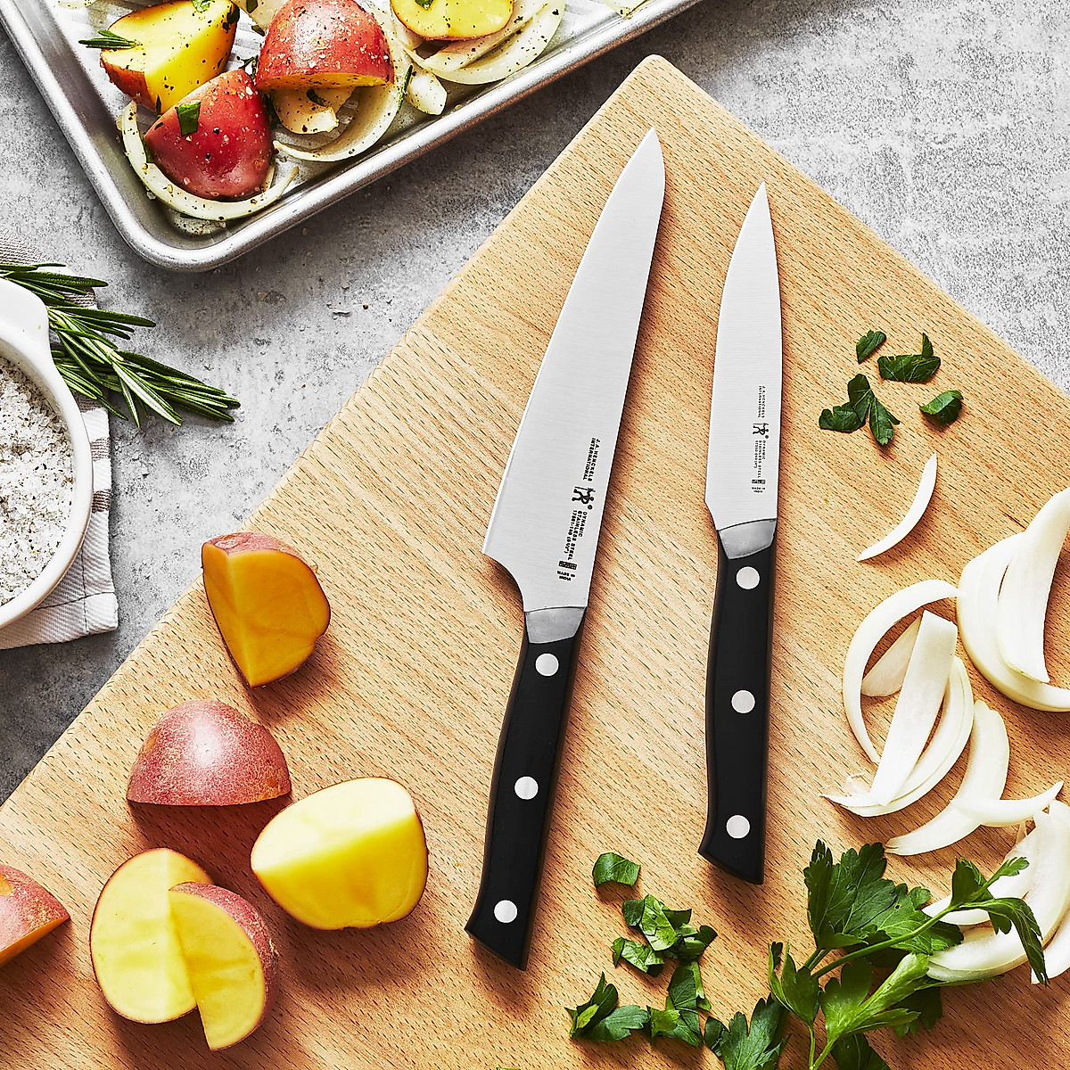 HENCKELS Dynamic Razor-Sharp 2-pc Compact Chef Knife Set, German Engineered Informed by 100+ Years of Mastery, Stainless Steel