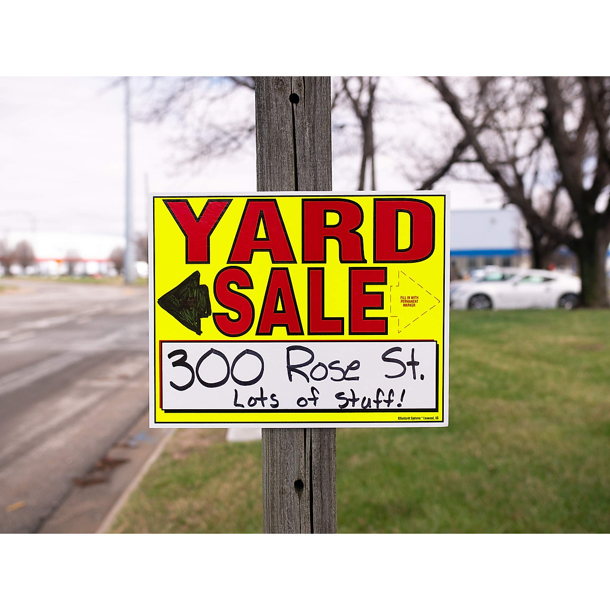 Sunburst Systems 4150 Yard Neon Yellow (10) Large Label 4150 Kit Includes (3) All-Weather Yard Sale Signs, (200) Pre-Priced Stickers , 11x14 inches