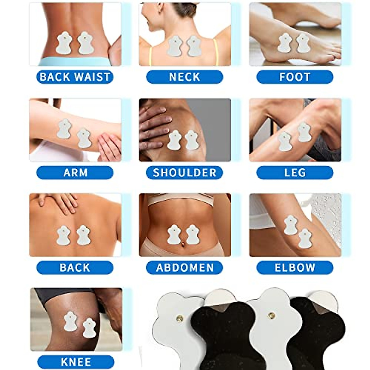 (24PCS) Compatible with Omron TENS Unit Replacement Pads Reusable Pads (not Omron Brand) 12 Pairs