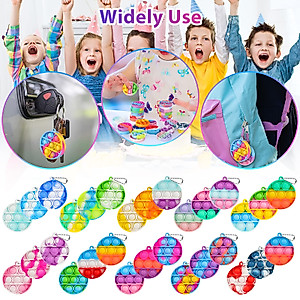 Pop Fidget Toys Bulk Its Party Favors for Kids 4-8 8-12 30 PCS Mini Pop Keychain It Sensory Fidget Toy Pack Fidgets for Classroom Prizes Birthday Goodie Bag Stuffers for Kids End of Year Student Gifts