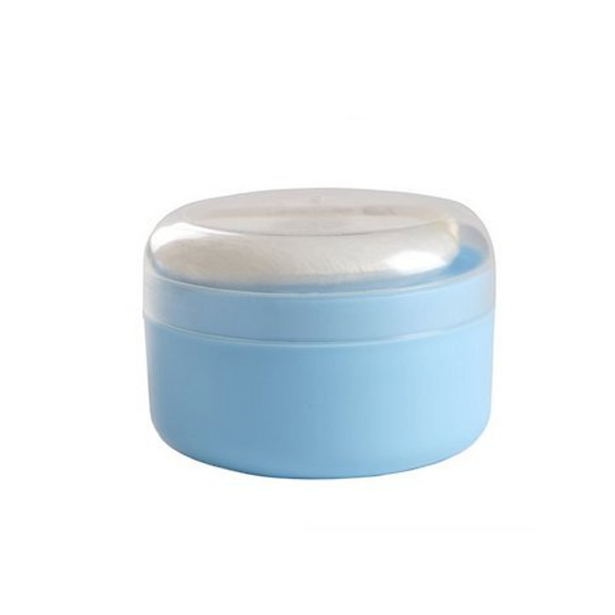 Baby After-Bath Powder Puff Container Jars Empty Refillable Plastic Soft Face Body Powder Box with Sifter Portable Baby Care Kit Case Cosmestic Makeup Dispensor (Blue)