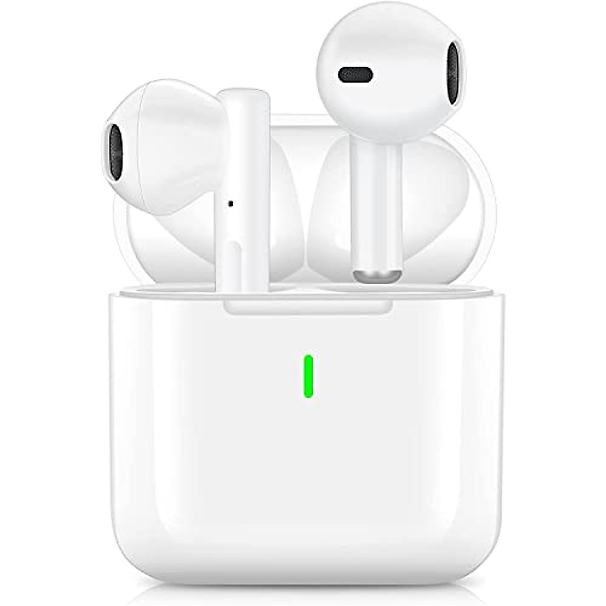 Wireless Earbuds Bluetooth 5.1 Headphones 30H Playtime in-Ear Hi-Fi Stereo Sound Noise Cancellation Mic IPX7 Waterproof Headset for iPhone/Samsung/Android/PC White